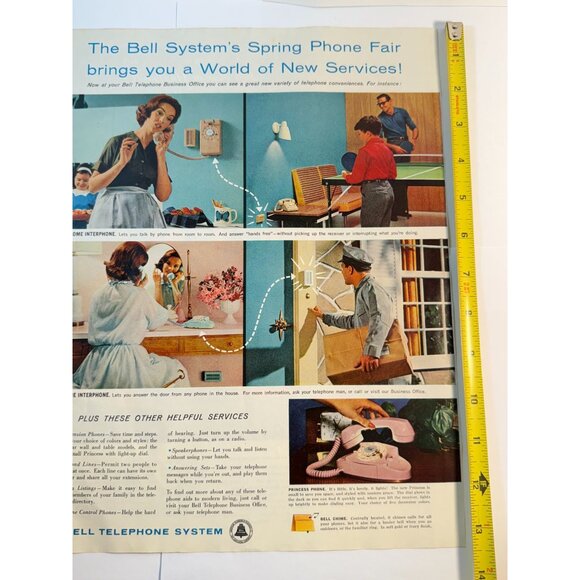 Art | Vintage 1961 Bell Telephone Rotary Dial Retro Advertisement Print ...